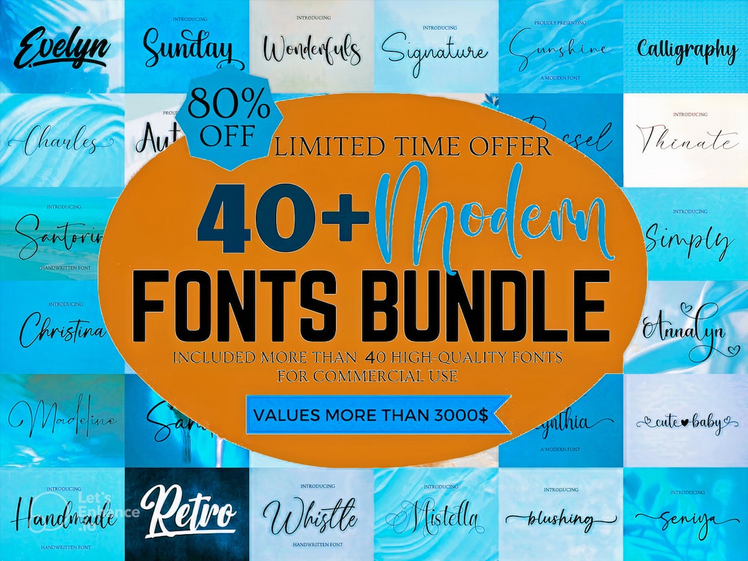 42 Font Bundle, Handwritten Fonts, Farmhouse Fonts, Cricut Fonts, Fonts ...