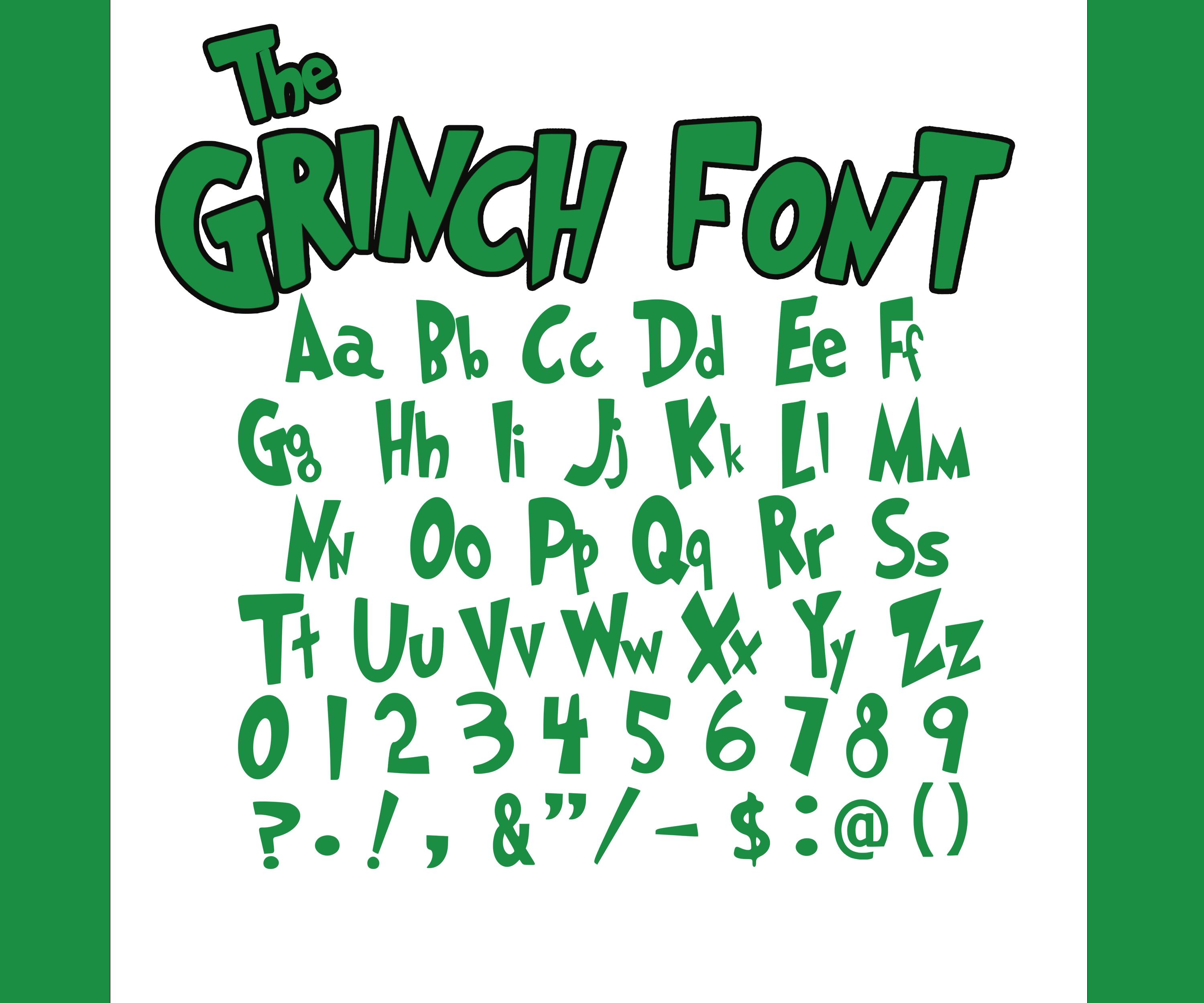 Grinch Christmas Font SVG Bundle | Green Character Alphabet | Holiday ...