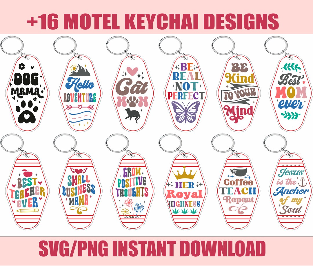Motel Keychain SVG Design Bundle: Funny Affirmations (digital Download ...