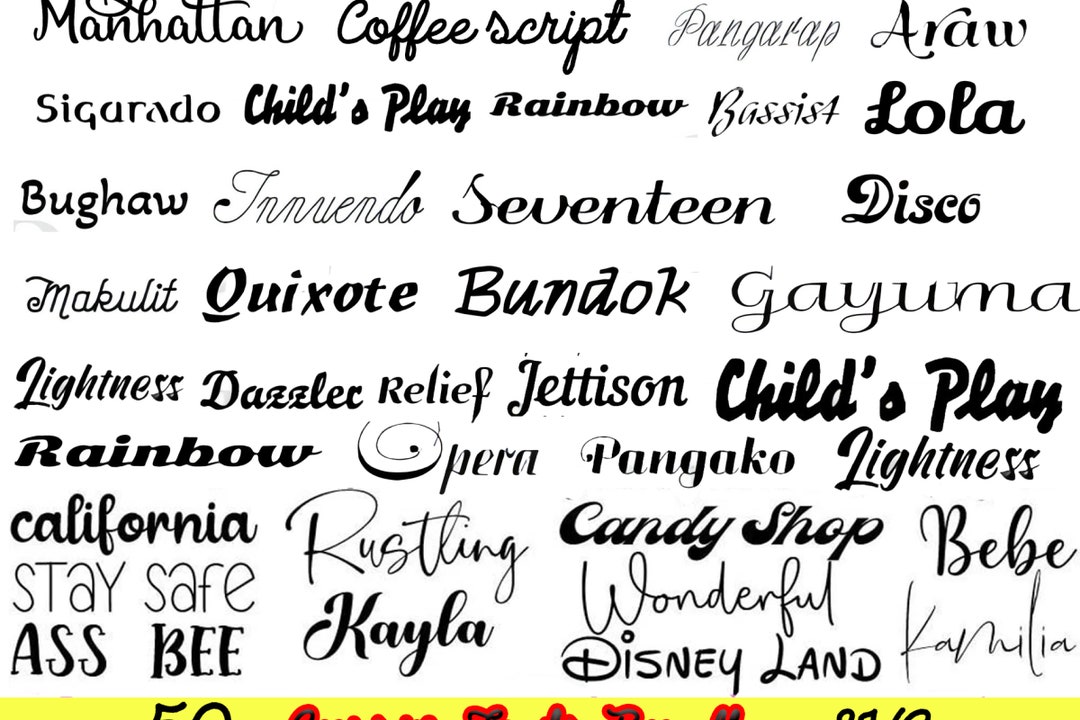 50 Script Fonts Mega Bundle: SVG, Cricut, Canva Fonts (commercial Use ...