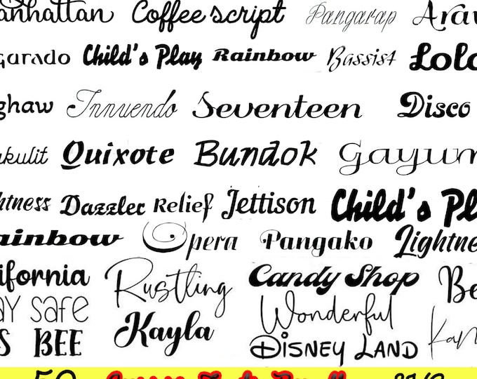 50 Script Fonts Mega Bundle: SVG, Cricut, Canva Fonts (commercial Use ...