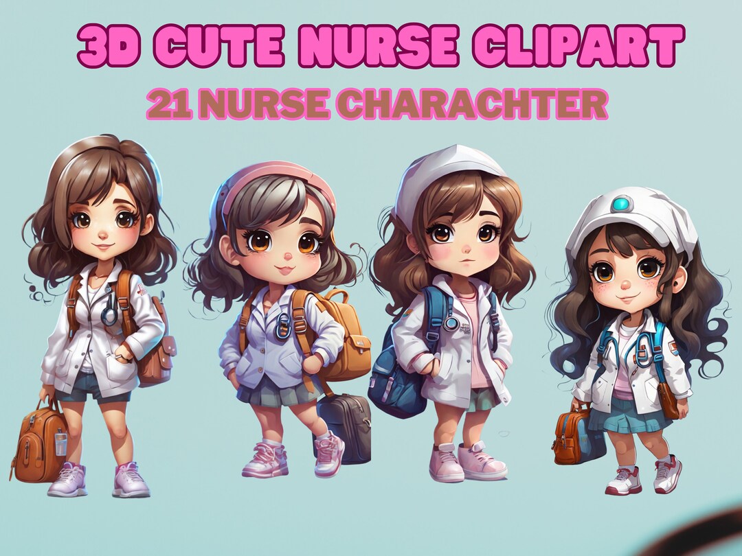 3D Nurse Clipart PNG, Hospital Clipart, Sisters Clipart, Scrubs Best ...