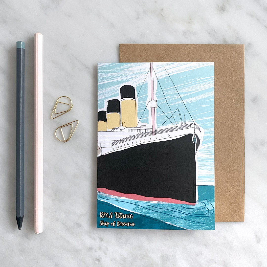 RMS Titanic Card With Original Illustration Father's Day Gift - Etsy