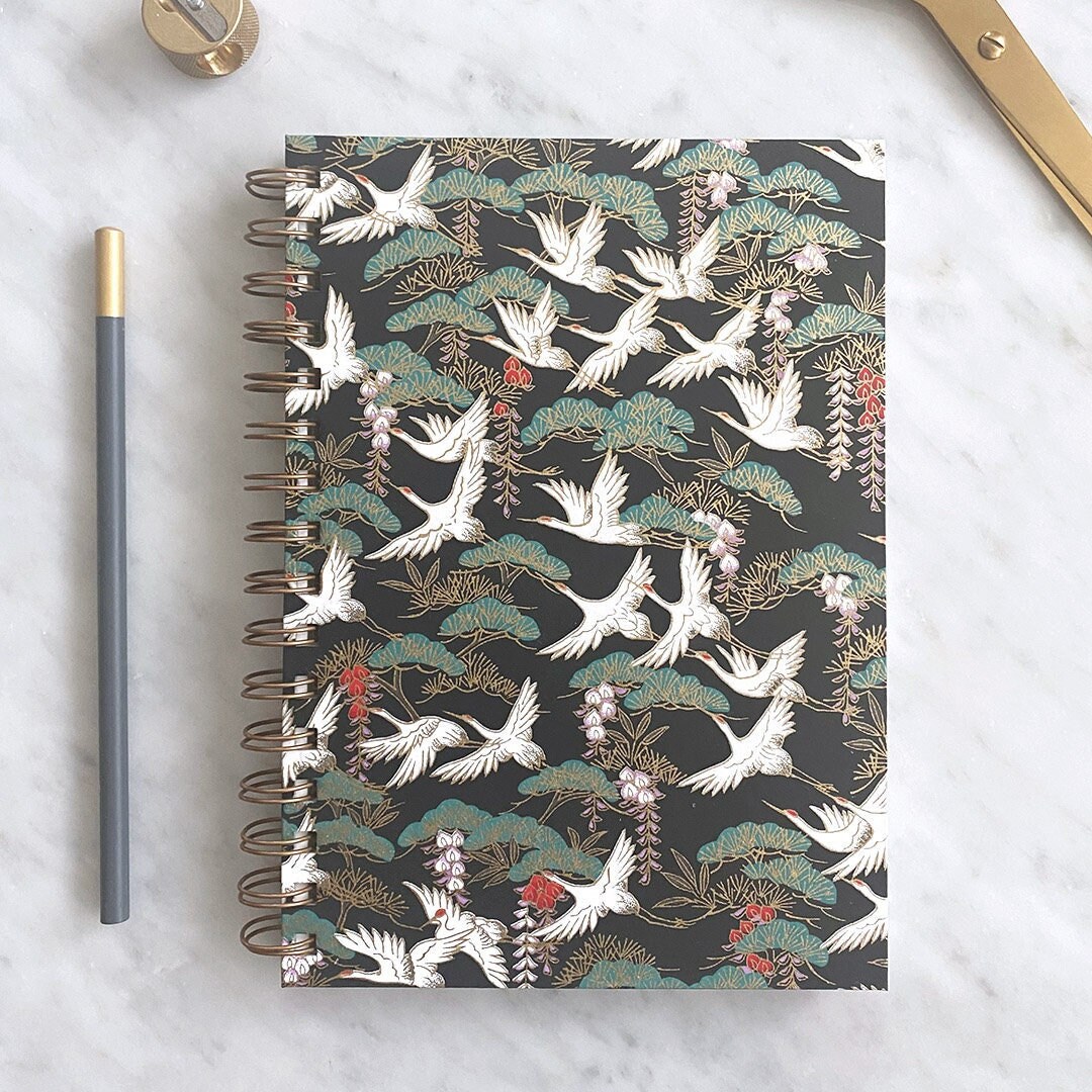 Japanese Paper Crane Design Mulberry Paper Wire Bound A5 - Etsy