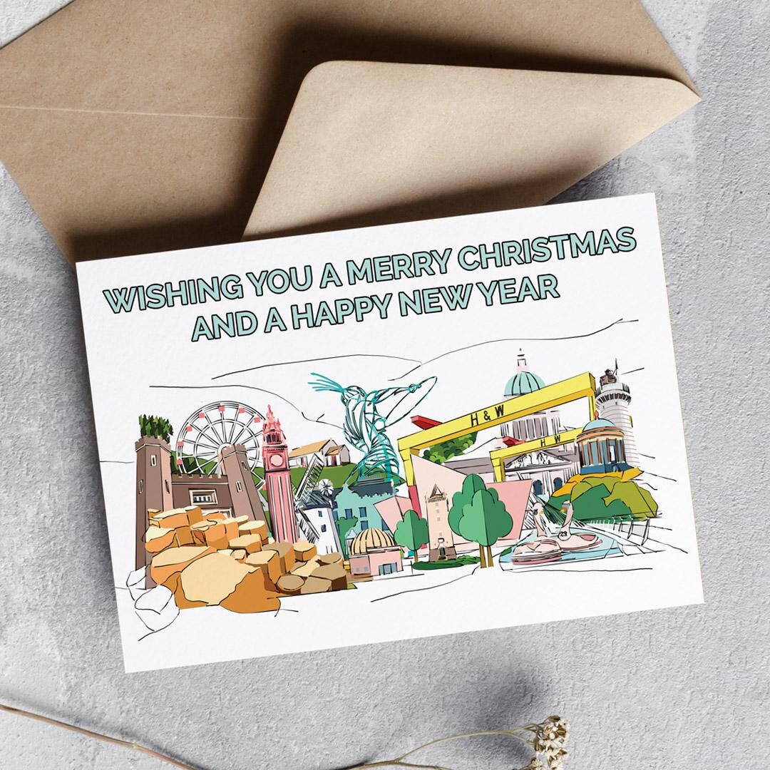 Northern Ireland Christmas Card NI Print Belfast Christmas Card Belfast ...