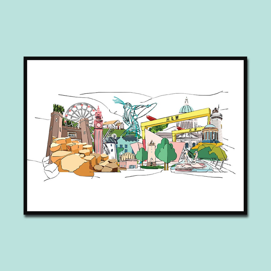 Northern Ireland Art Print Belfast Art Northern Ireland - Etsy