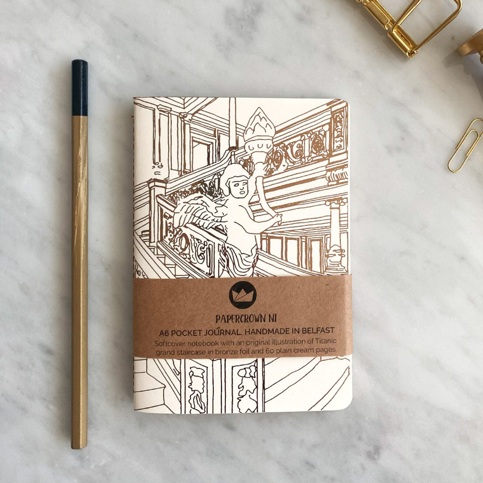 Titanic Notebook Handmade in Belfast With Bronze Foiling Titanic Grand ...