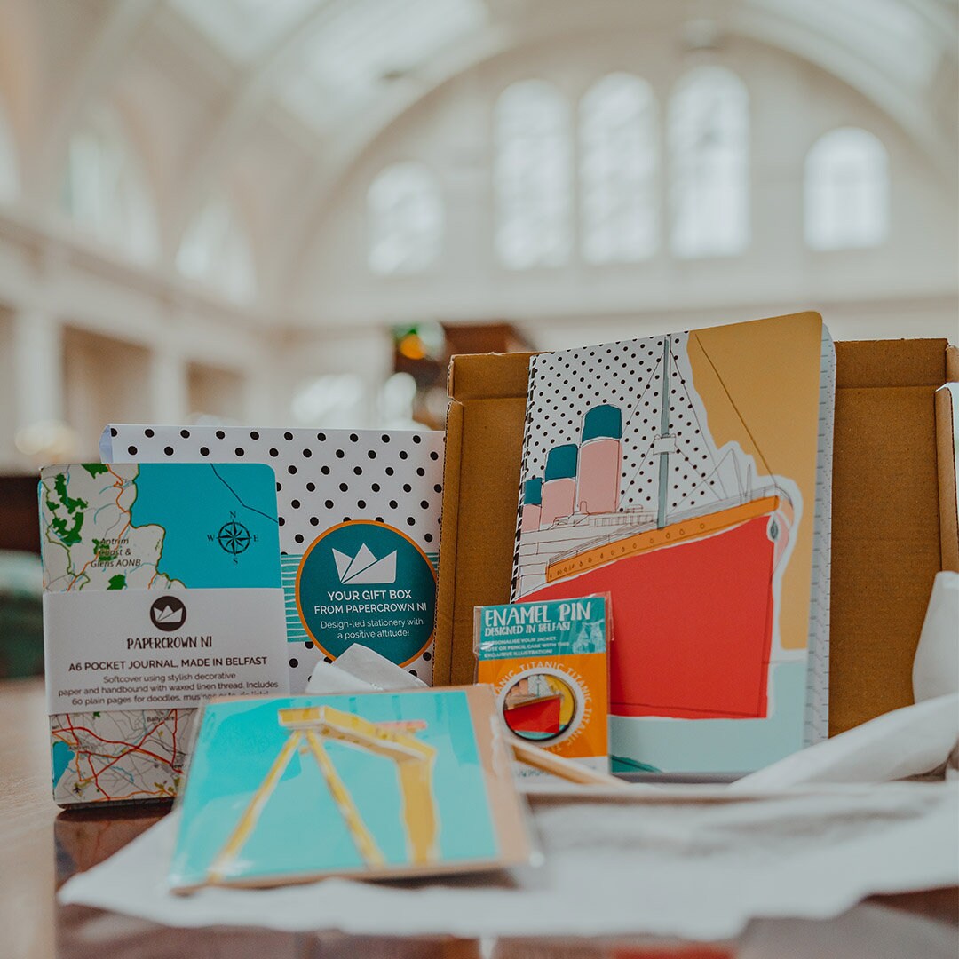 Titanic Stationery Gift Box: Belfast Card, Pin & Notebook - Etsy