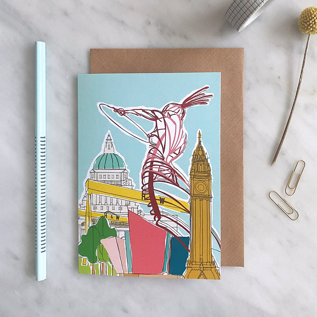 Belfast Skyline & Icons Card Belfast Art - Etsy