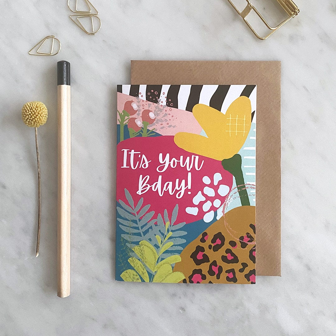 It's Your Bday Birthday Card - Mixed Pattern - Etsy