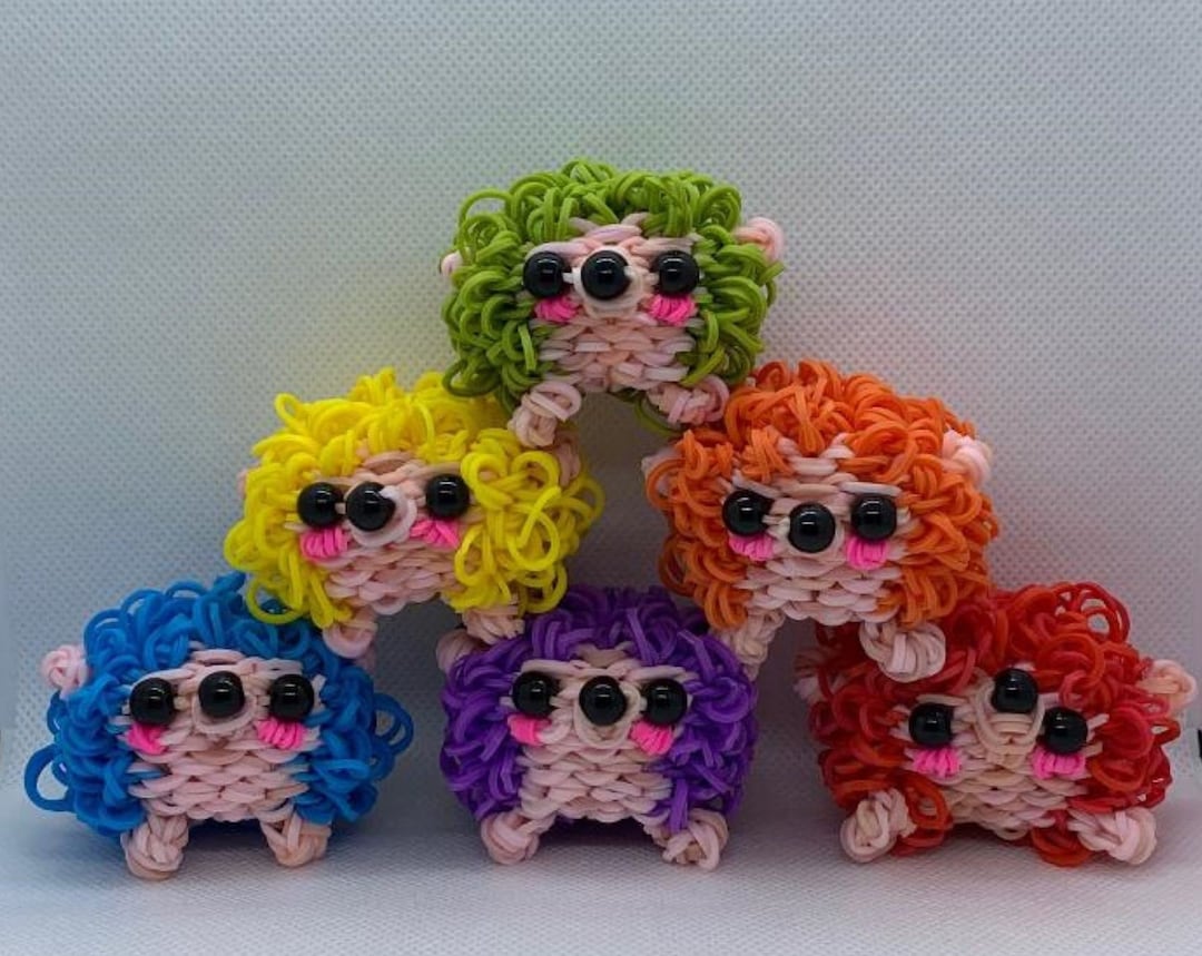 Hedgehog, Loom Band, Rainbow Loom, Loomigurumi, Gift, Loom Band Animal ...