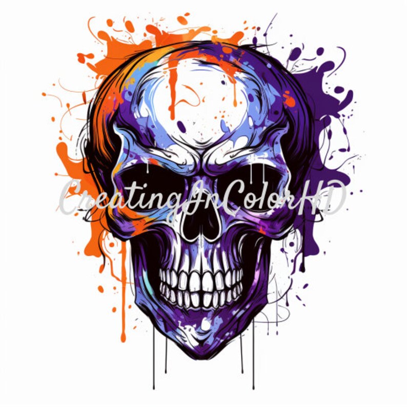 Halloween Skulls PNG File, Halloween Clip Art, Skull Clipart, Trick or ...