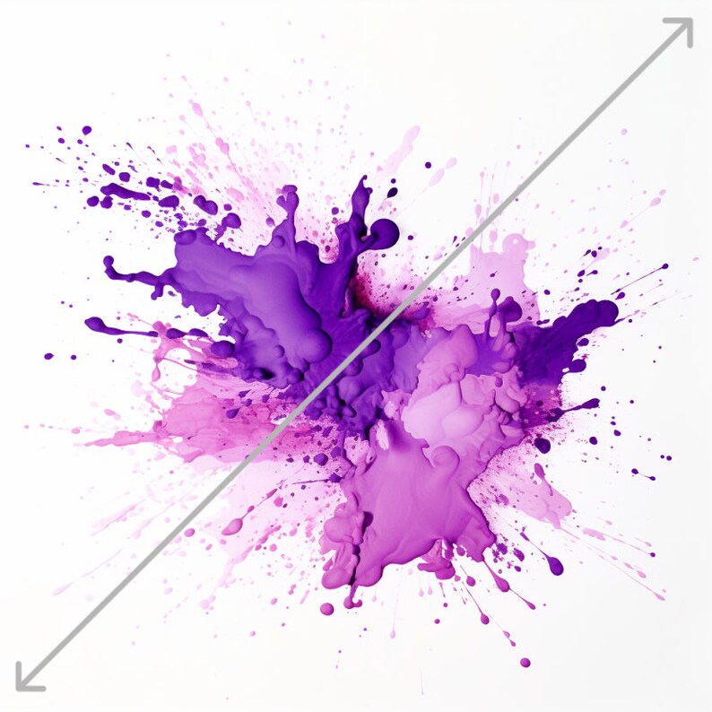 2D Purple Color Paint Splatter PNG Bundle Digital Download - Etsy