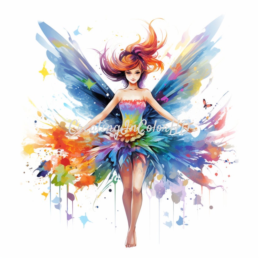 Whimsical Fairy PNG Files Tinkerbell Fairies Clip Art - Etsy