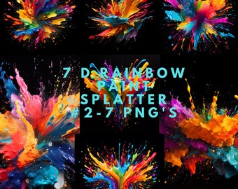 100 Colors Digital Papers: Paint Splatter 5 Paint Splash - Etsy