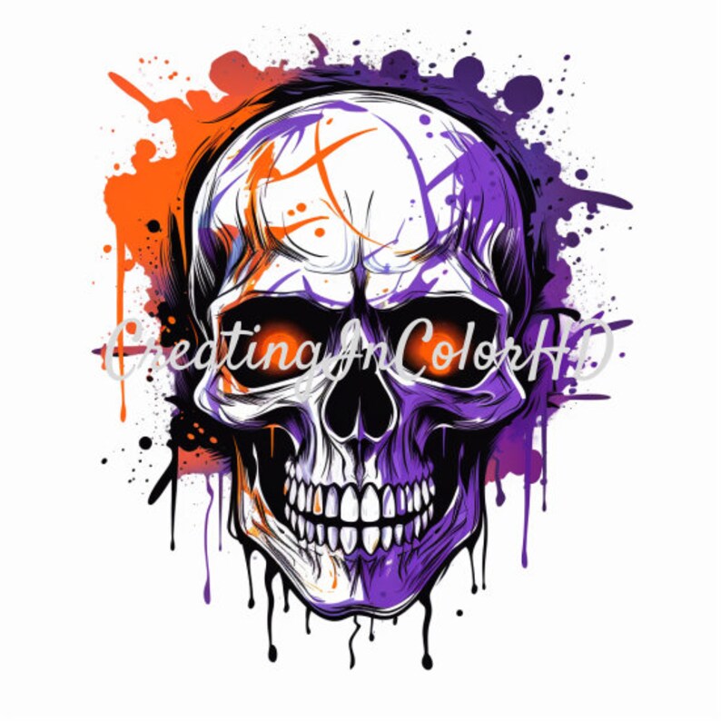Halloween Skulls PNG File, Halloween Clip Art, Skull Clipart, Trick or ...