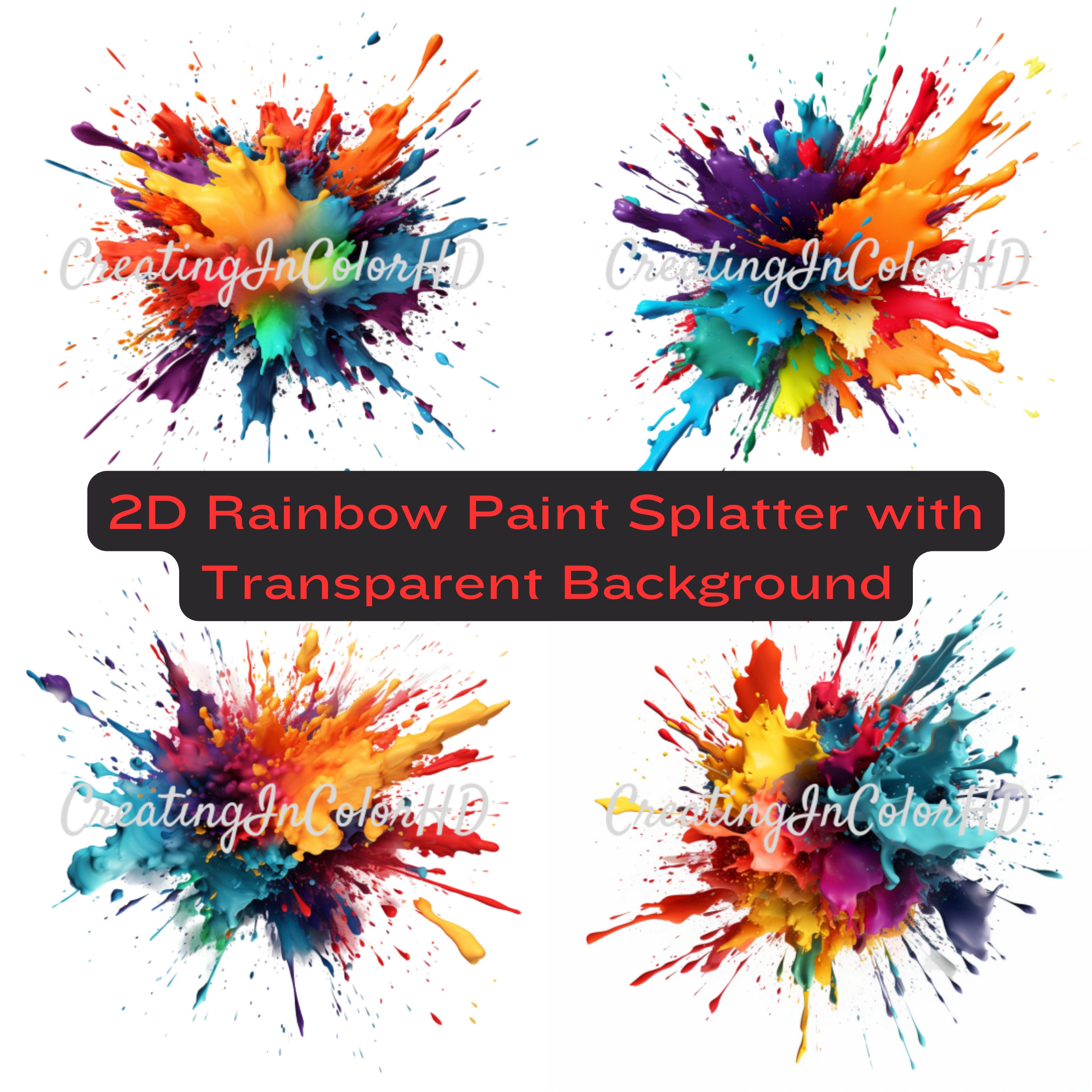 Rainbow Paint Splatters Splatter