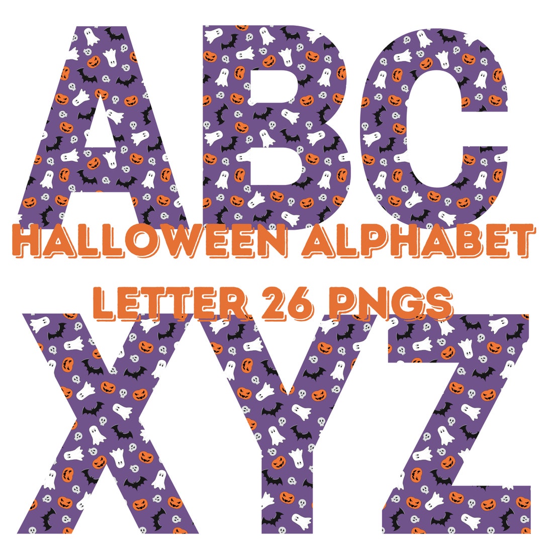 Halloween Alphabet Set of Individual Letter Font Pngs Transparent ...