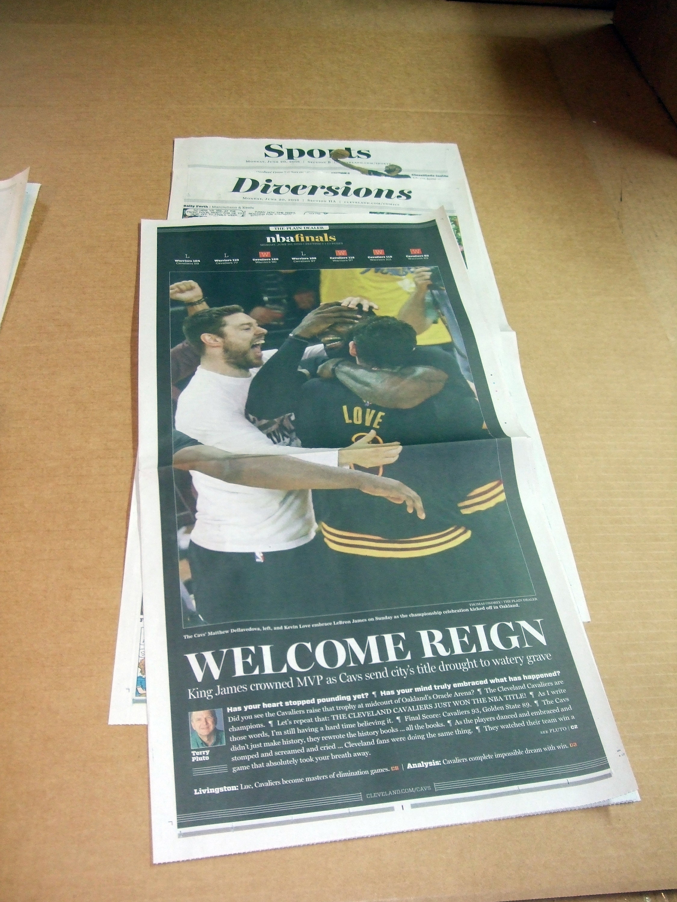 Cleveland Plain Dealer Newspaper Cavaliers Cavs 2016 NBA - Etsy