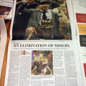 Cleveland Plain Dealer Newspaper Cavaliers Cavs 2016 NBA Champions 6/20 ...