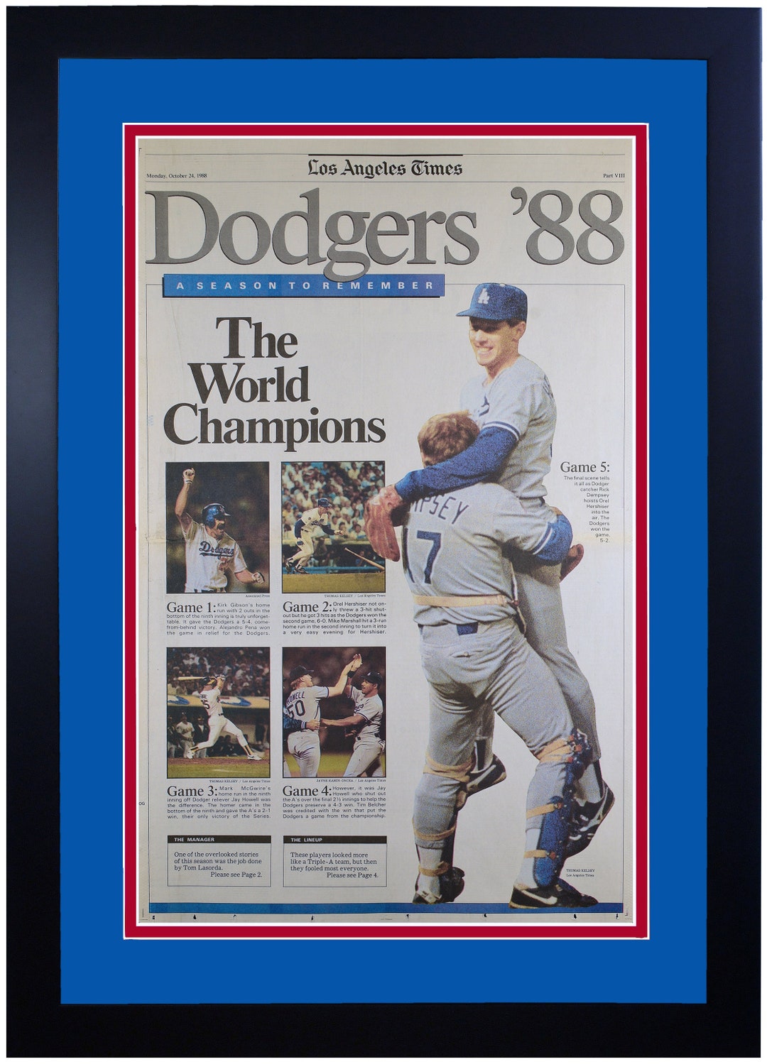 1988 Los Angeles LA Dodgers World Series Champs Original - Etsy