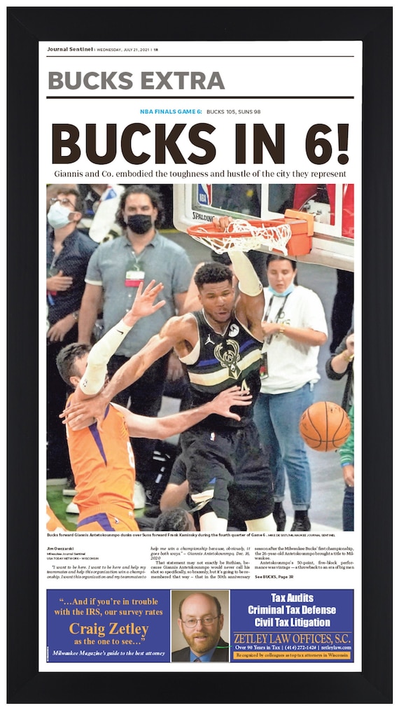 Milwaukee Bucks NBA Finals Champions bucks in 6 | Etsy