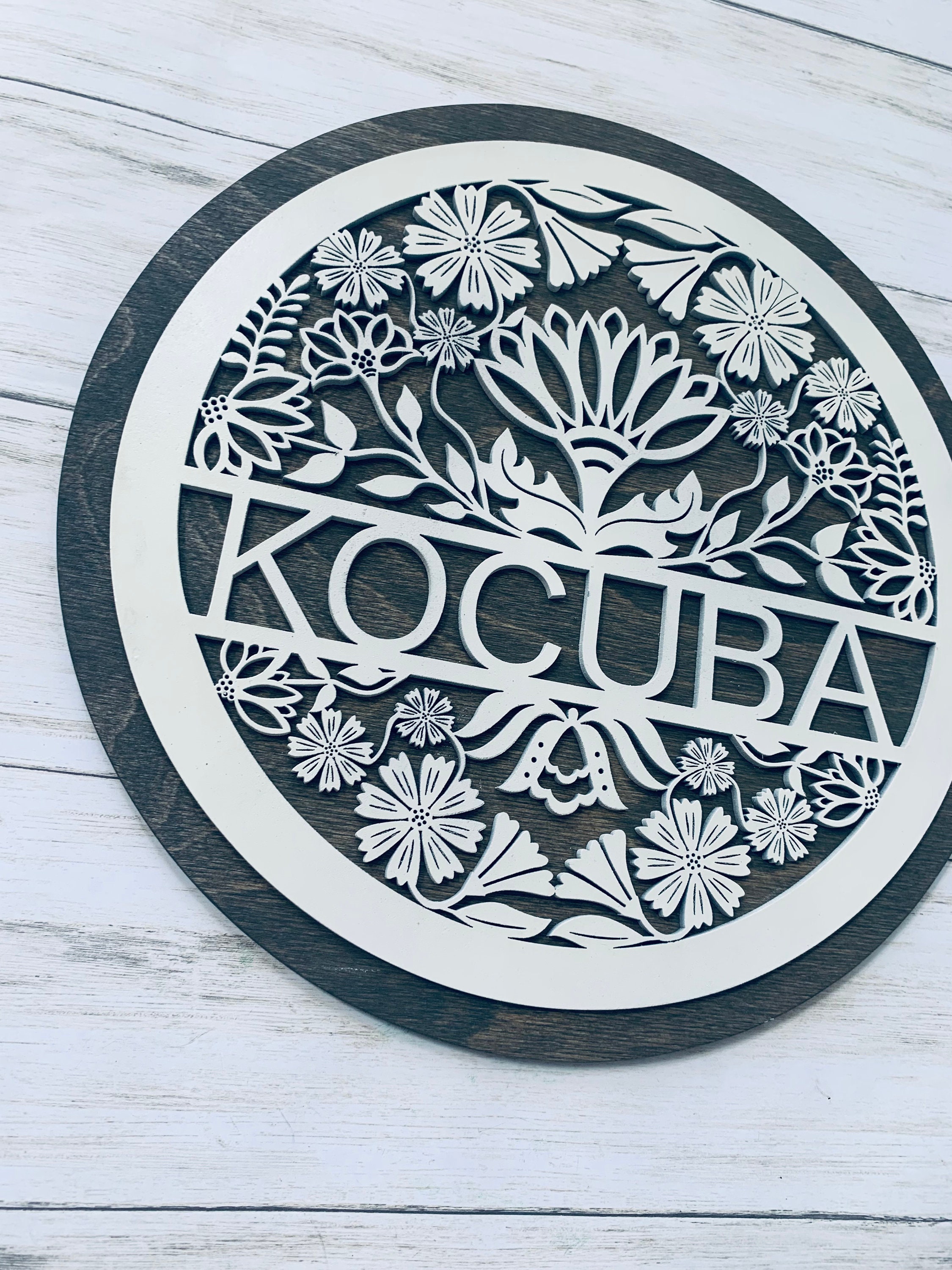 Custom Folk Art Name Sign | Etsy