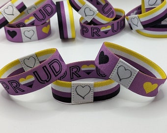 Non Binary Pride Flag or Arrowhead Friendship Bracelet, Thin Woven Macrame Cotton Adjustable Tie ...