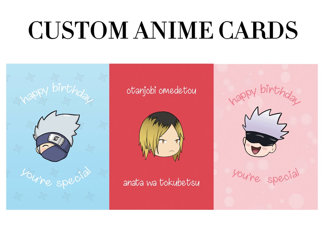 CUSTOM CARD // Custom Anime Card // Valentine Day Cards - Etsy