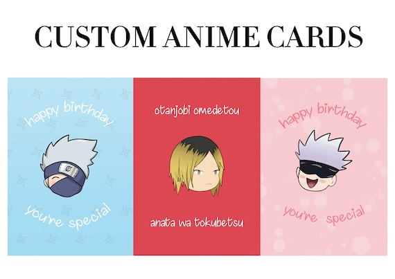 CUSTOM CARD // Custom Anime Card // Valentine Day Cards | Etsy