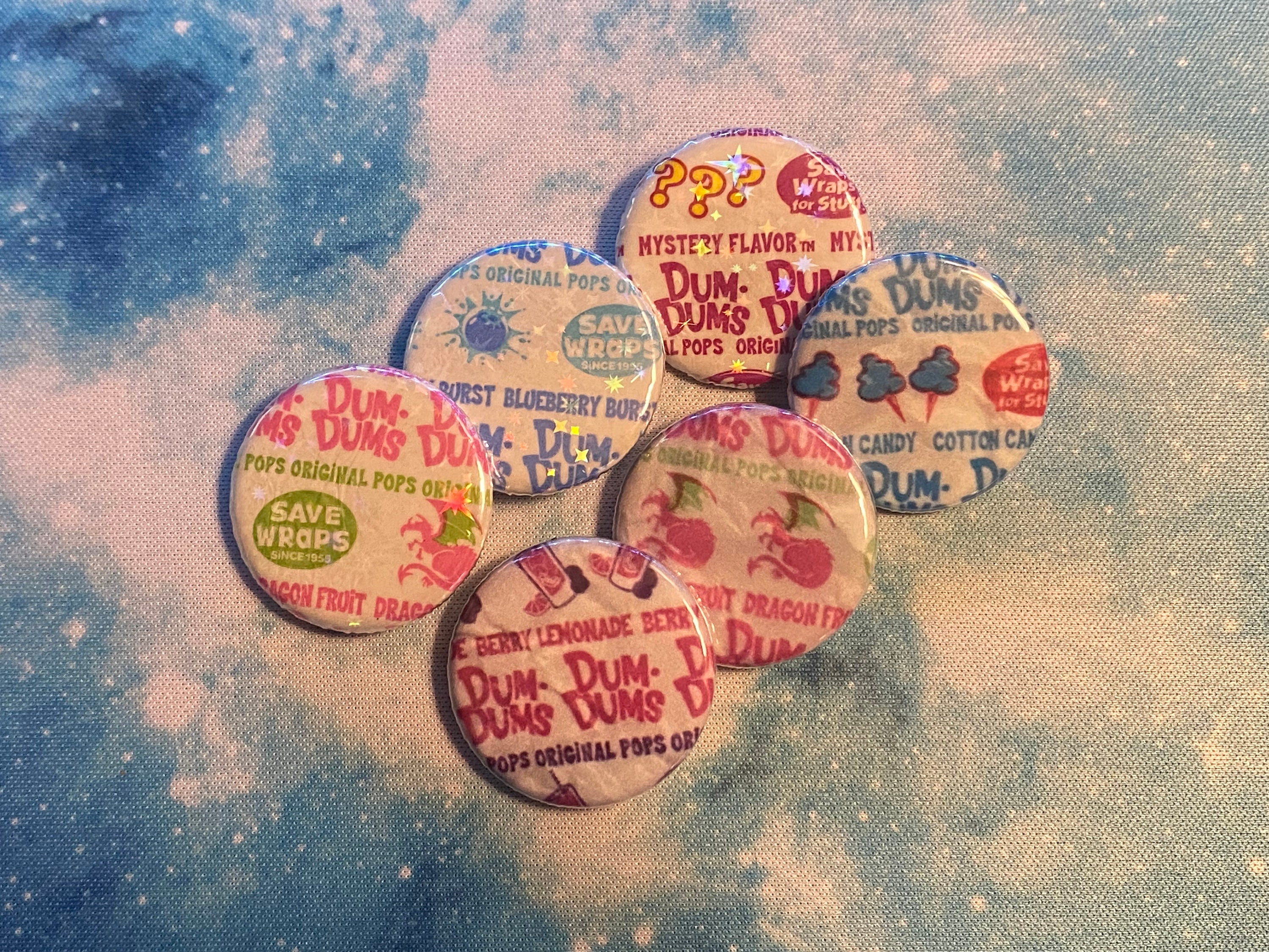 1.25 inch Upcycled Dum-Dum Wrapper Pinback Buttons and | Etsy