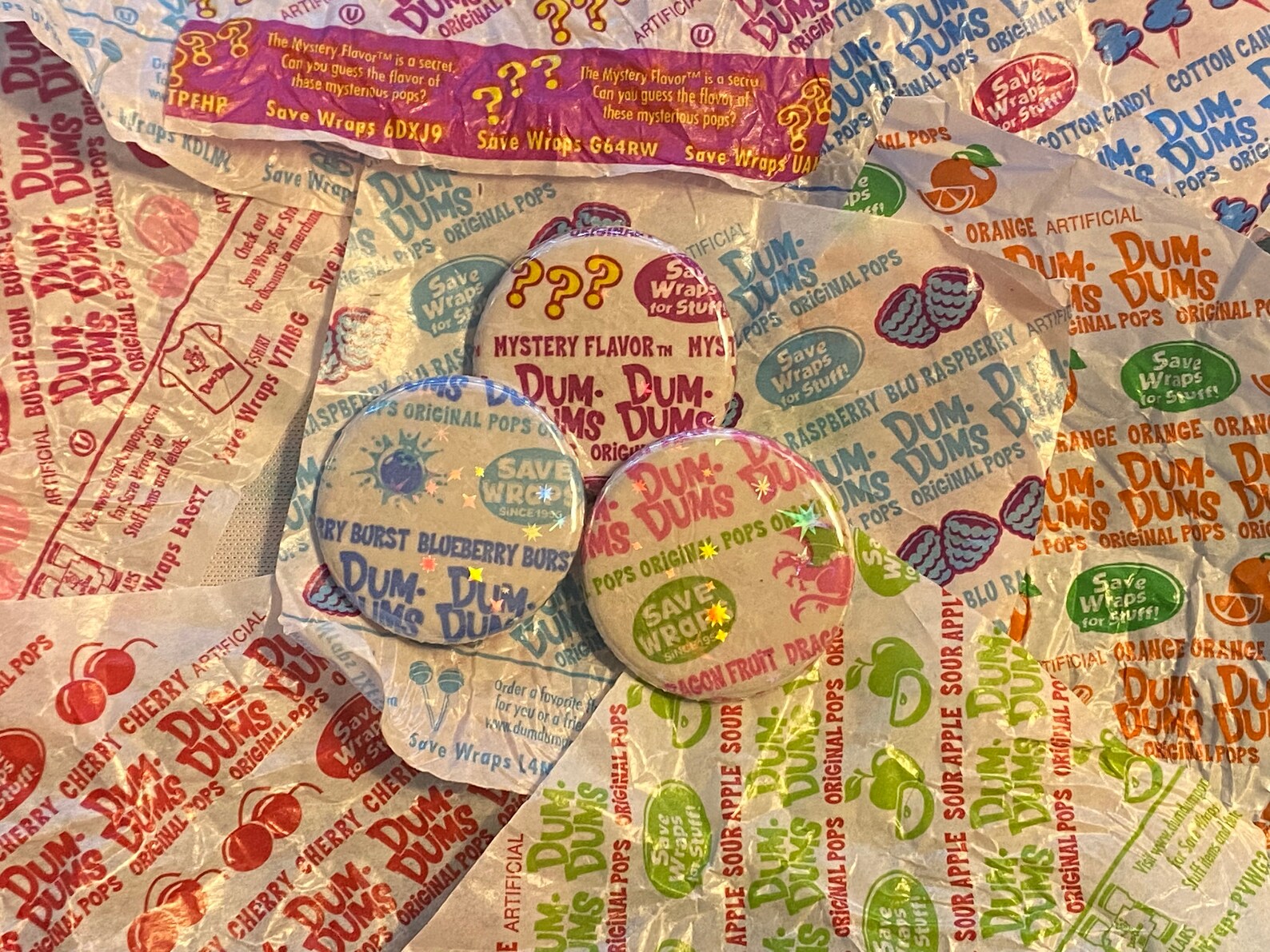 1.25 inch Upcycled Dum-Dum Wrapper Pinback Buttons and | Etsy