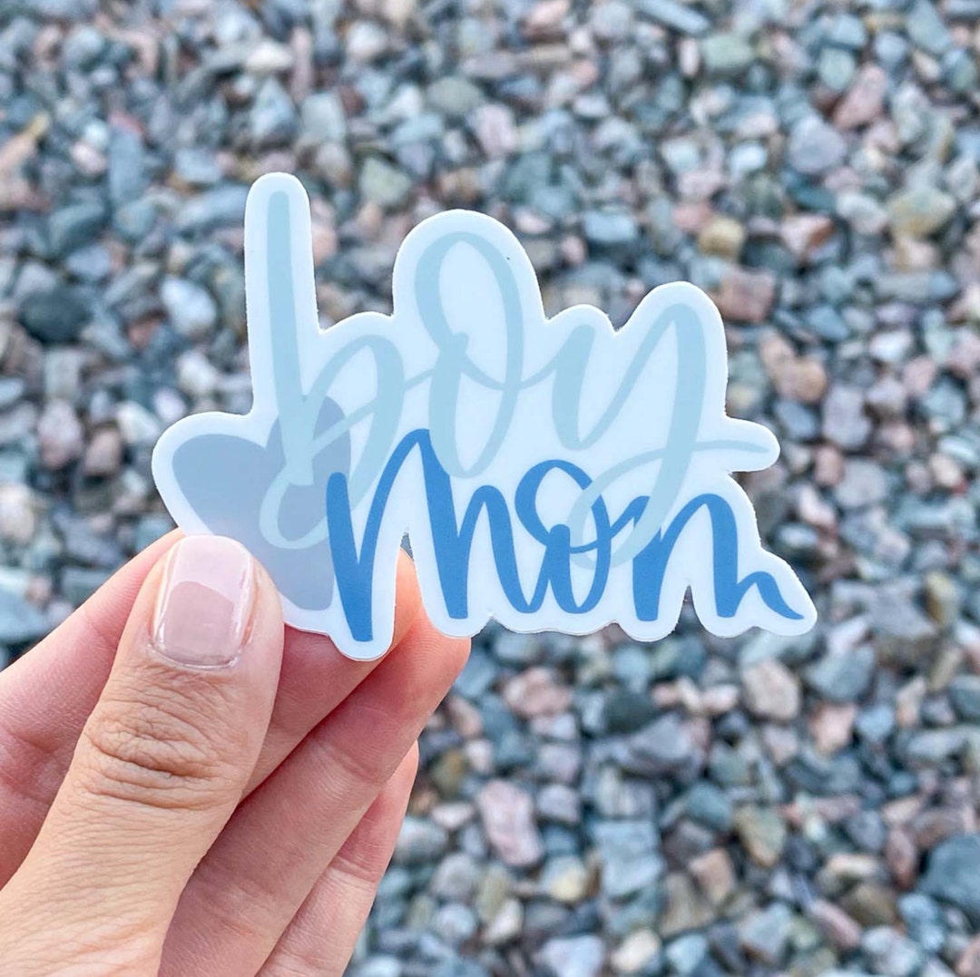 Cute Blue Boy Mom Sticker, Proud New Mama Weatherproof Vinyl, Gifts for ...