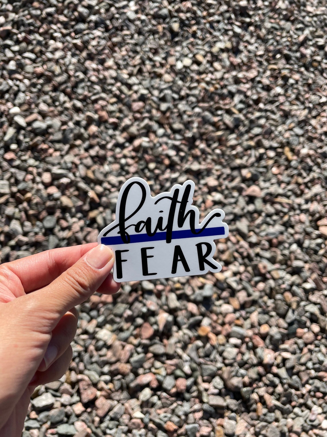 Faith Over Fear Sticker Thin Blue Line Police Family - Etsy
