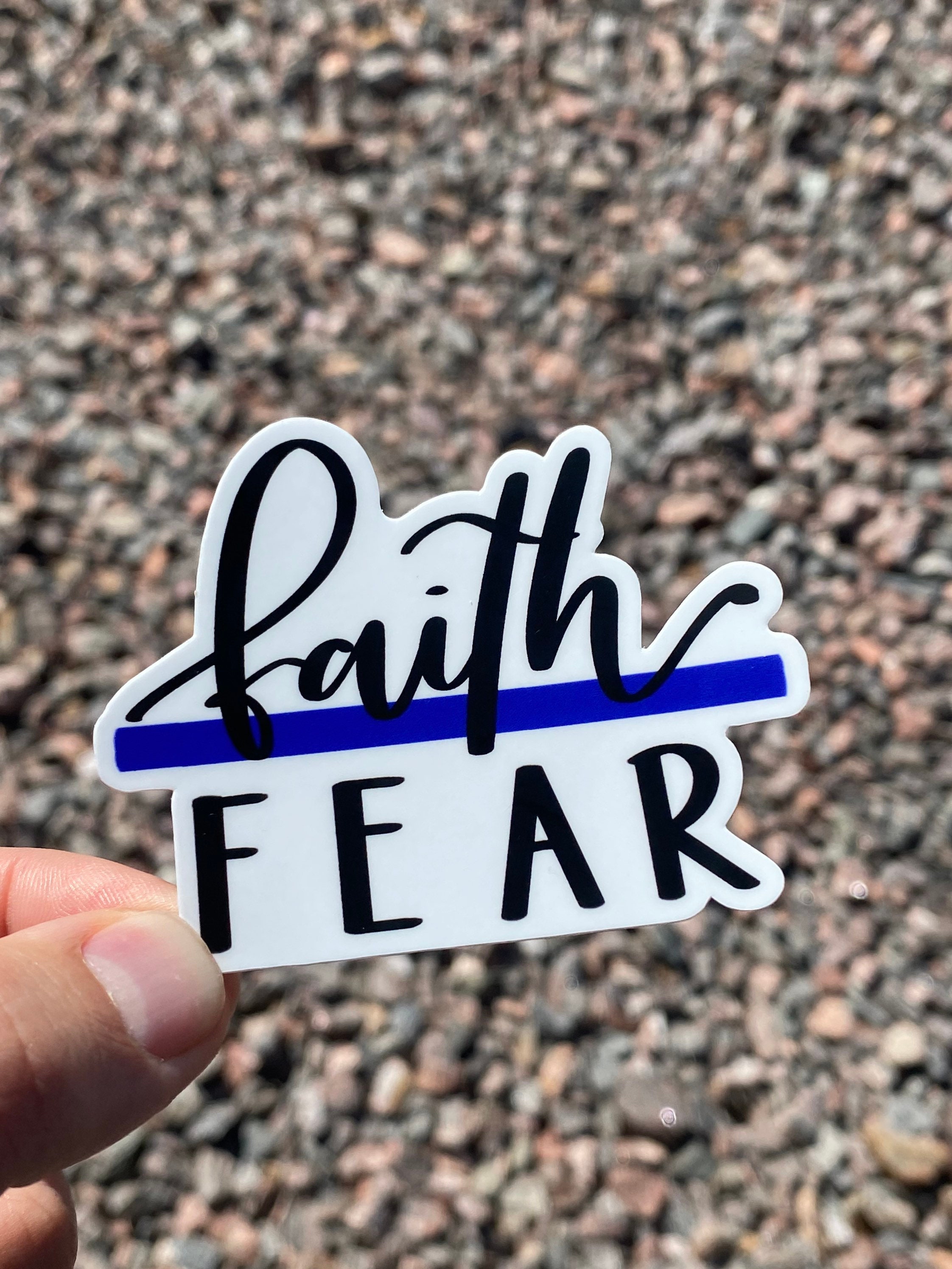 Faith Over Fear Sticker Thin Blue Line Police Family - Etsy