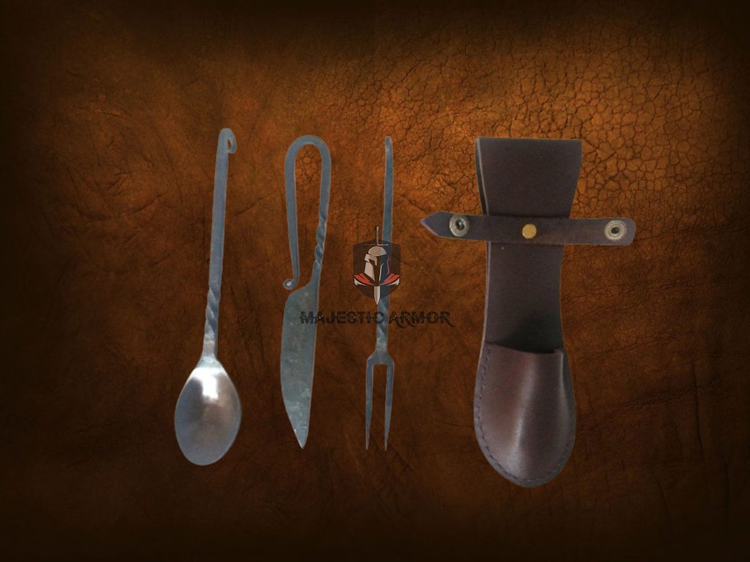 Hand Forged Cutlery Set Medieval Eating Utensil Feasting Set Spoon ...
