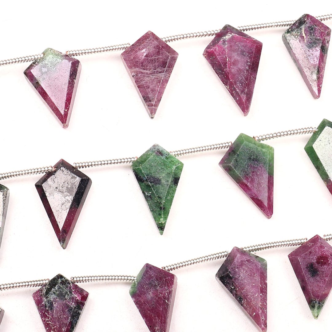 Rare Ruby Zosite 9x15mm Faceted Kite Shape Beads for Jewelry Making ...