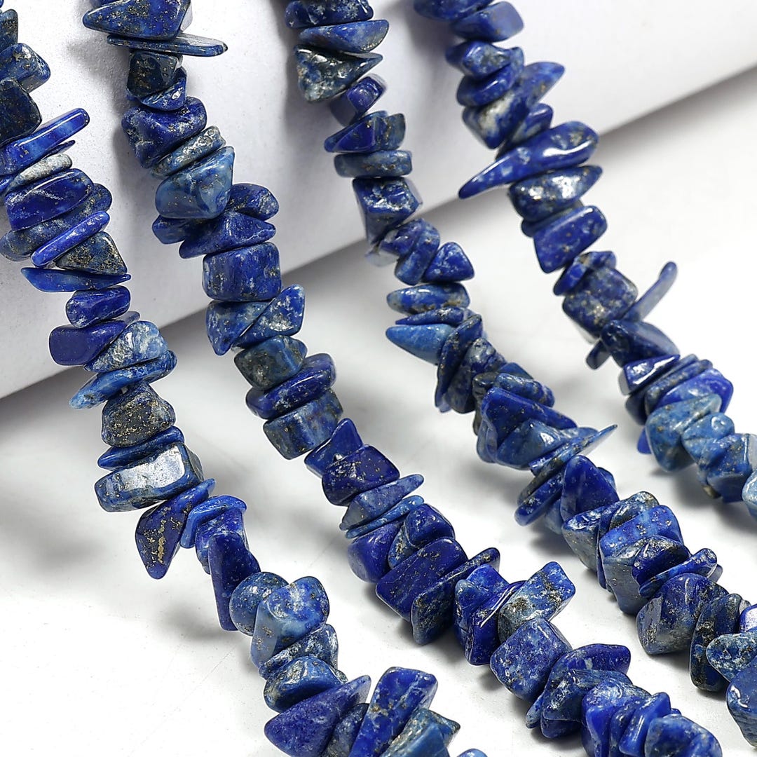 Lapis Lazuli Chip Beads Strand, Uncut Gemstone Jewelry Making, 32 Inch ...