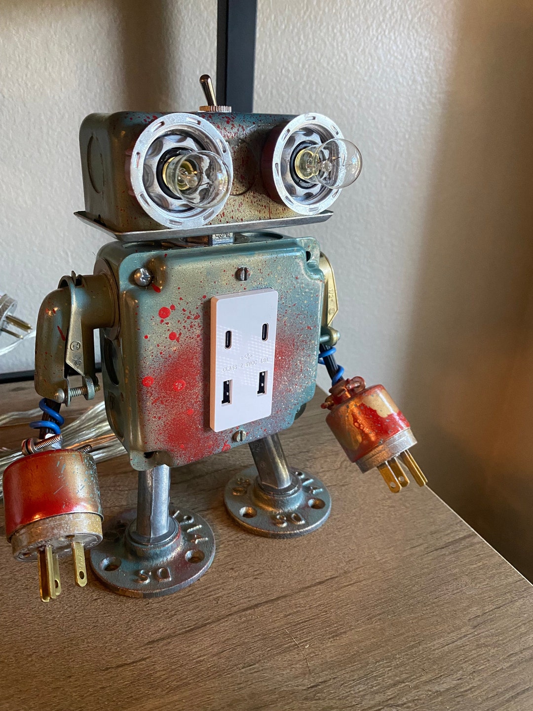 Tall Teal Bot -type C & USB Charging - Etsy