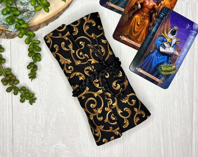 Red Floral Tarot Wrap Pouch, Tarot Deck Pouch, Tarot Altar Supplies ...