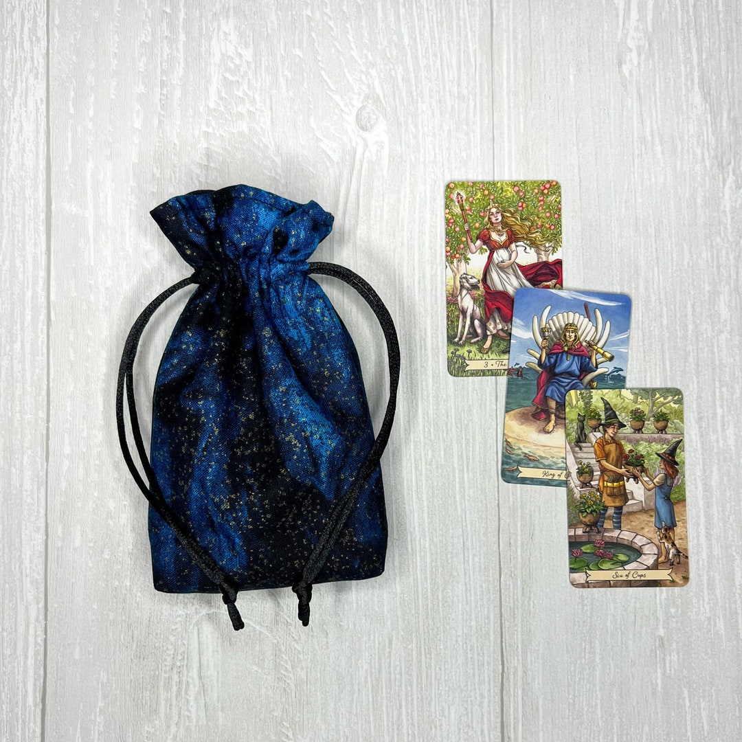 Mini Tarot Deck Bag, Drawstring Pouch, Pocket Tarot, Dice Rune Bag ...