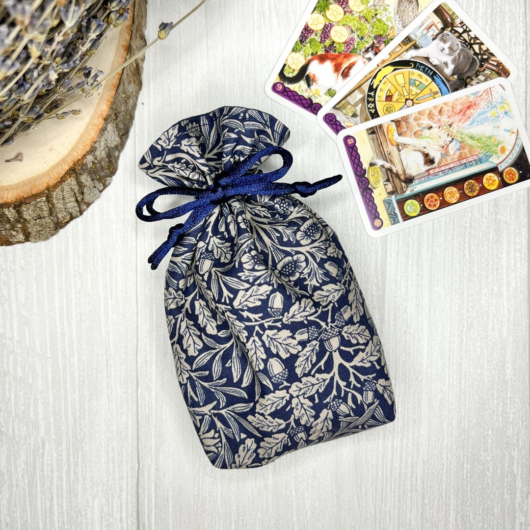 Mini Floral Tarot Deck Bag, Drawstring Pouch, Pocket Tarot, Dice Rune ...