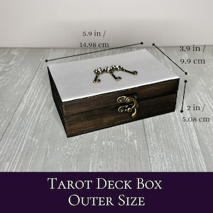 Wooden Tarot Deck Box, Tarot Deck Storage, Satin Lined Key Witch Box ...