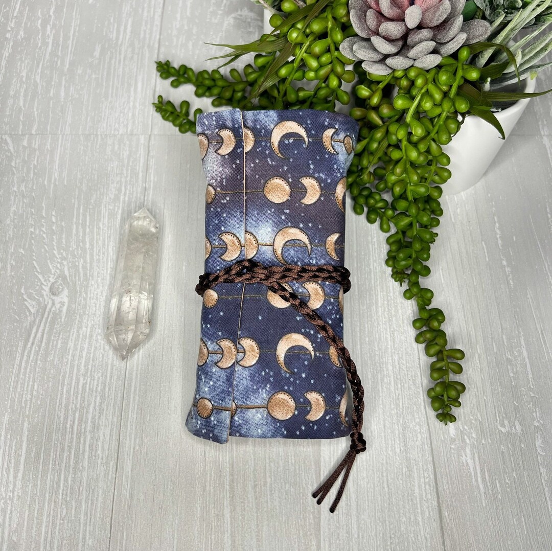 Moon Phase Tarot Wrap Pouch, Fold Over Pouch, Tarot Reading Supplies ...