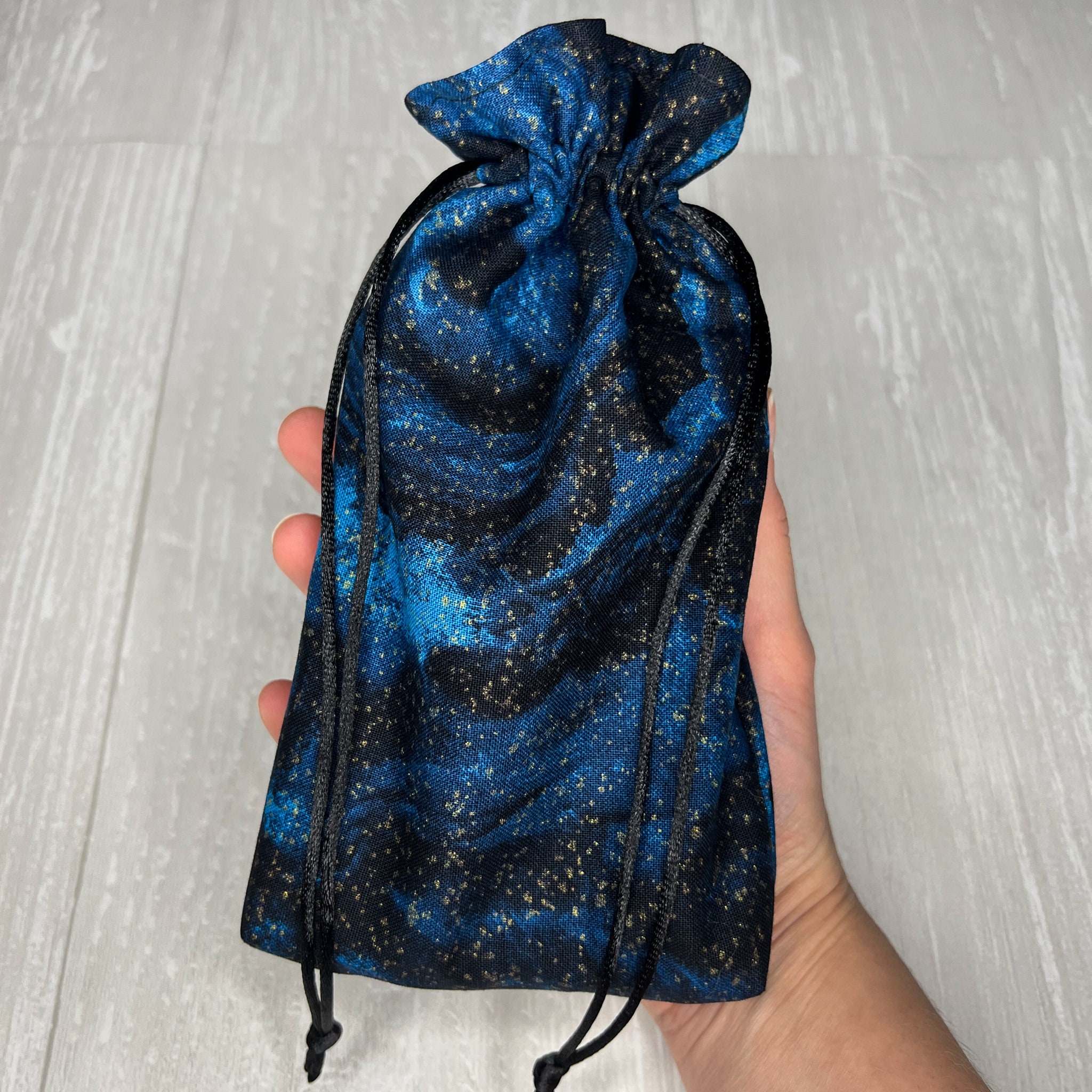 Blue Celestial Tarot Bag, Drawstring Pouch, Pocket Tarot Deck Storage ...