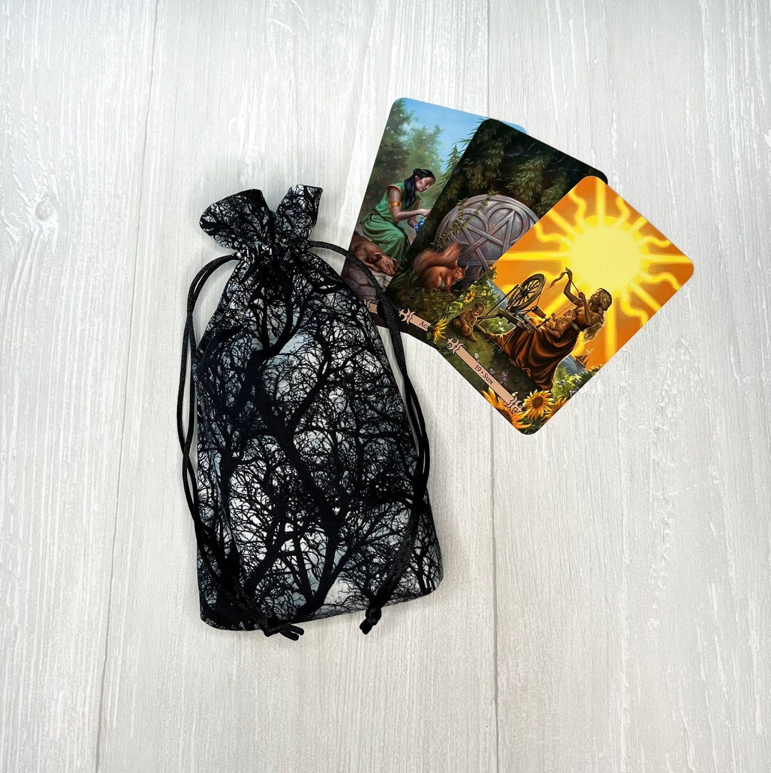 Forest Tarot Bag, Drawstring Pouch, Tarot Deck Storage Holder, Standard ...