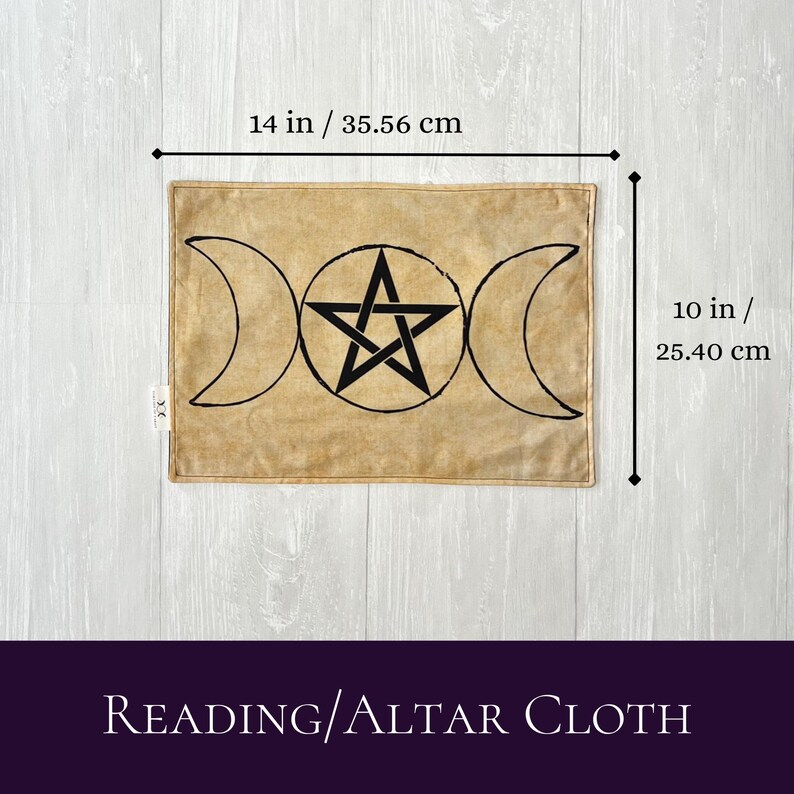 Triple Goddess Pentacle Tarot Cloth, Rune Casting Cloth, Altar Ritual ...