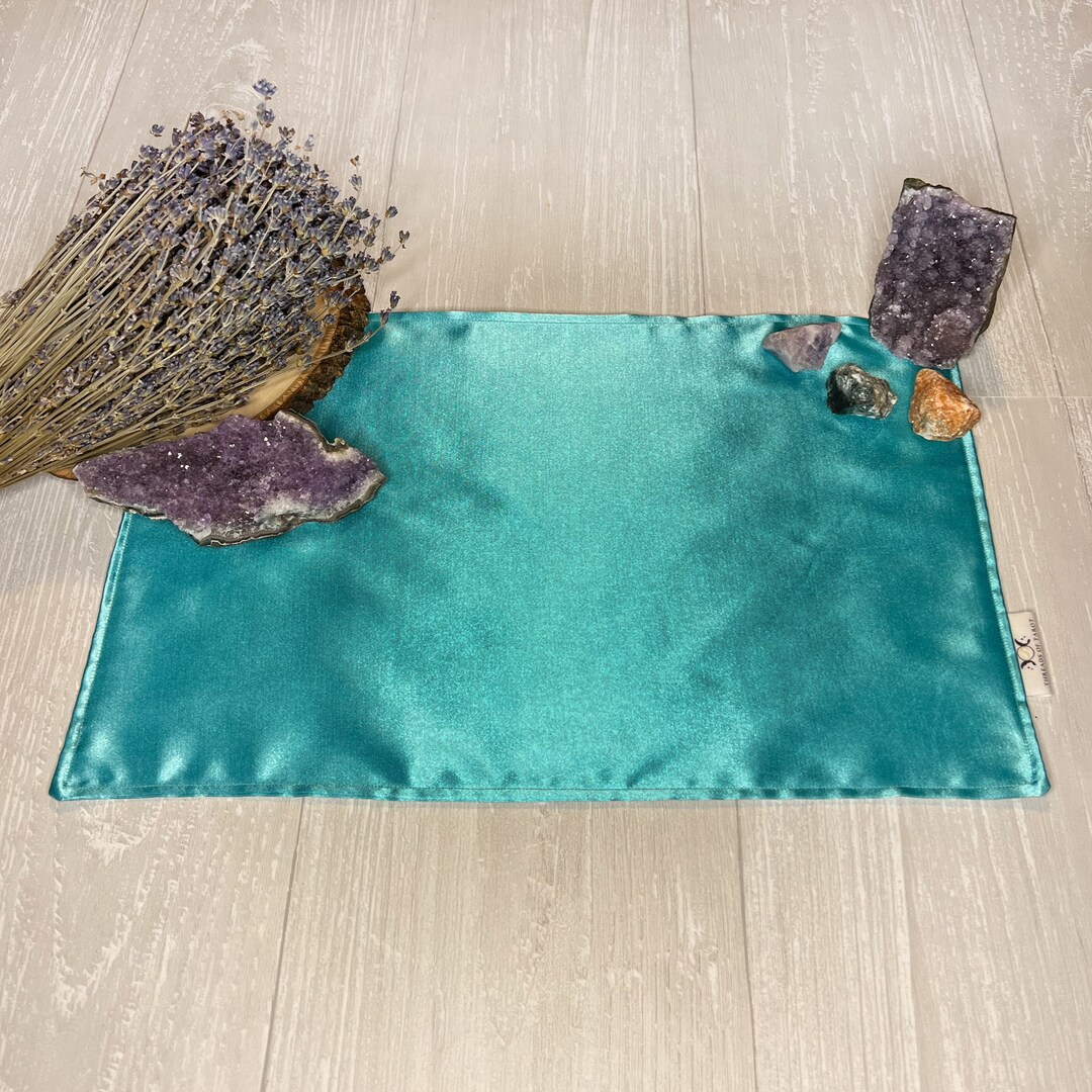 Small Blue Satin Altar Cloth, Tarot Reading Cloth, Ritual Cloth, Rune ...