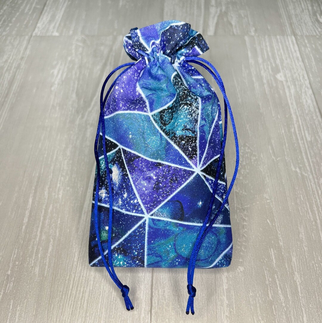Blue Geometric Tarot Bag, Drawstring Pouch, Tarot Deck Storage Holder ...