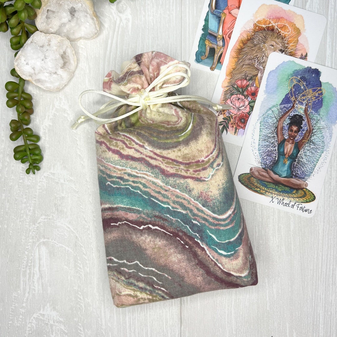 Drawstring Tarot Bag, Lined Standard Tarot Bag, Tarot Deck Storage ...